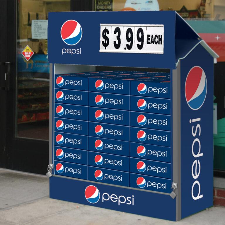 Pepsi Side Brander Mexican Glass Bottle Wood Display