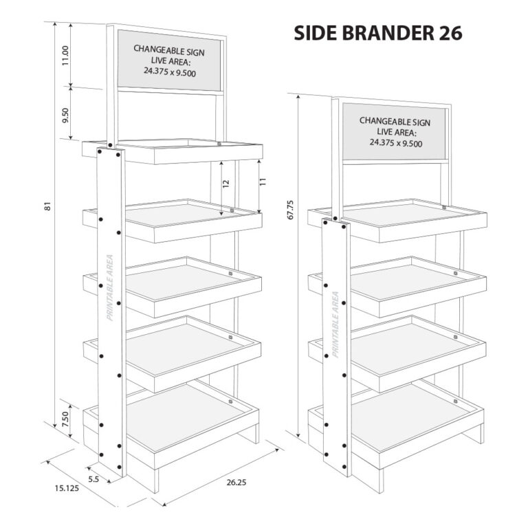 SideBrander 26-Inch Wood Display Rack - InterMarket Technology
