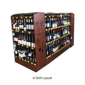 Vintage Wood Wine Display Rack for Retail - InterMarket Technology